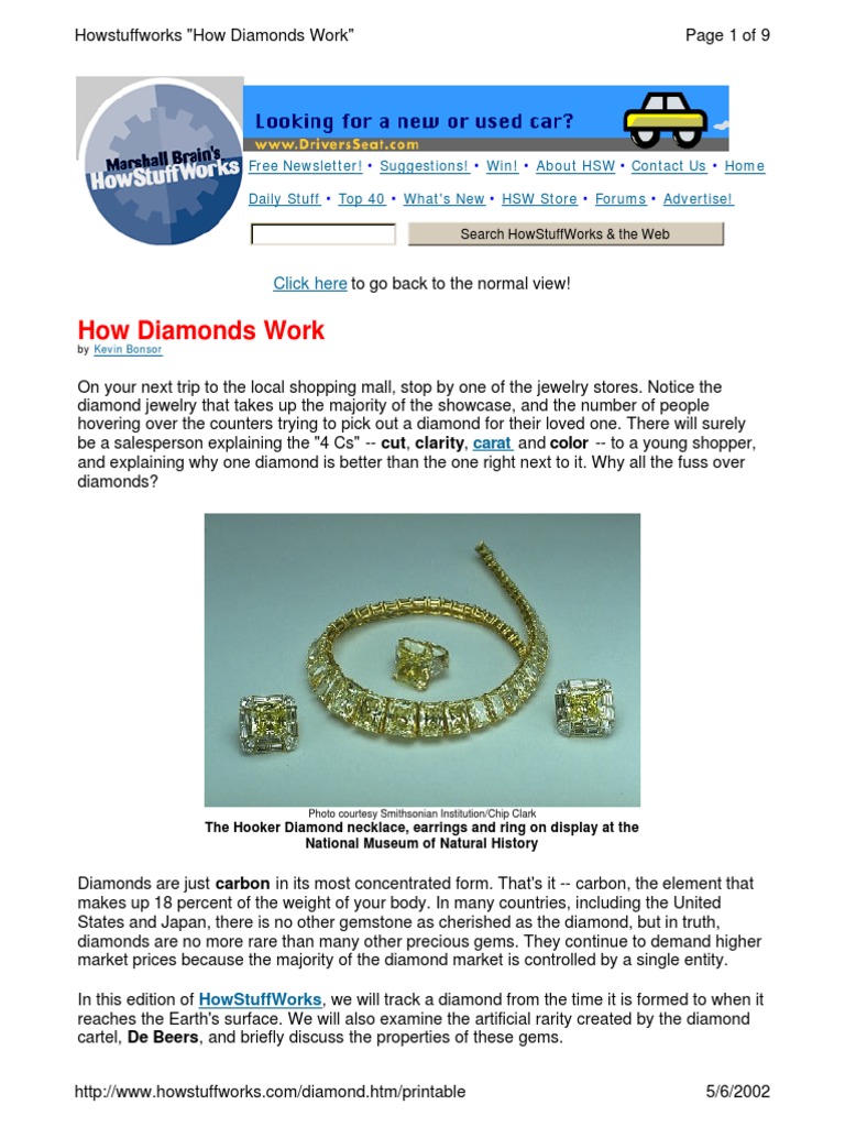 How Diamonds Work: Click Here | PDF | Diamond | Types Of Volcanic Eruptions