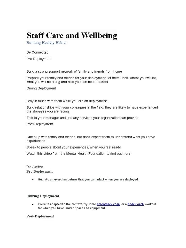 Staff Care and Wellbeing | PDF
