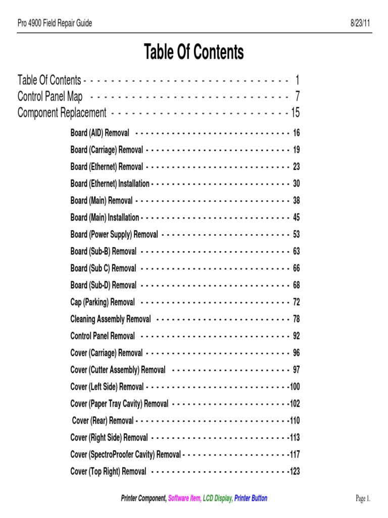 EPSON 4900 Field Repair Guide | PDF | Electrical Connector | Printer ...