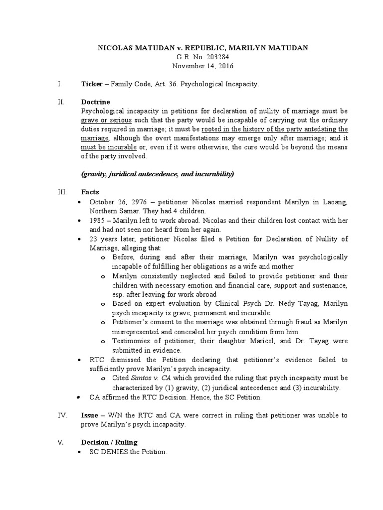 Gravity, Juridical Antecedence, and Incurability | PDF | Marriage ...