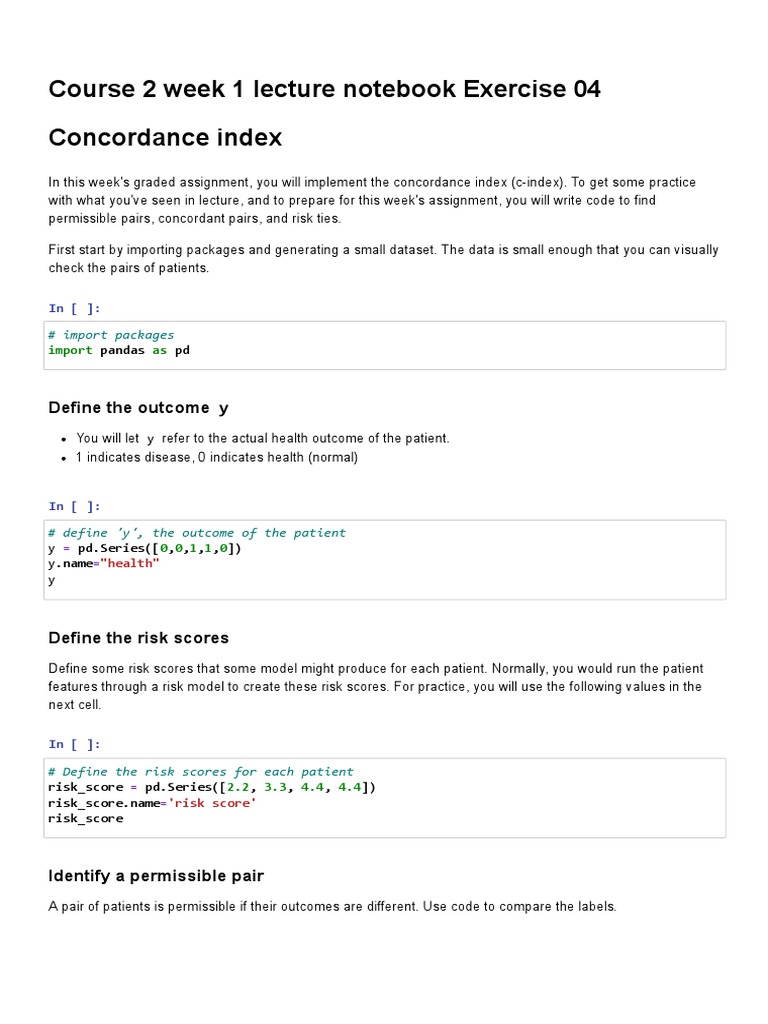 C2 - W1 - Lecture - Ex - 04 - Jupyter Notebook PDF | PDF | Risk ...
