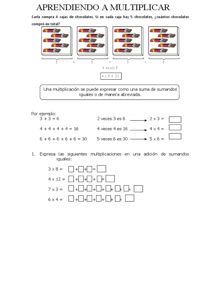 Aprendiendo A Multiplicar | PDF | Multiplicación | Teoría de los números