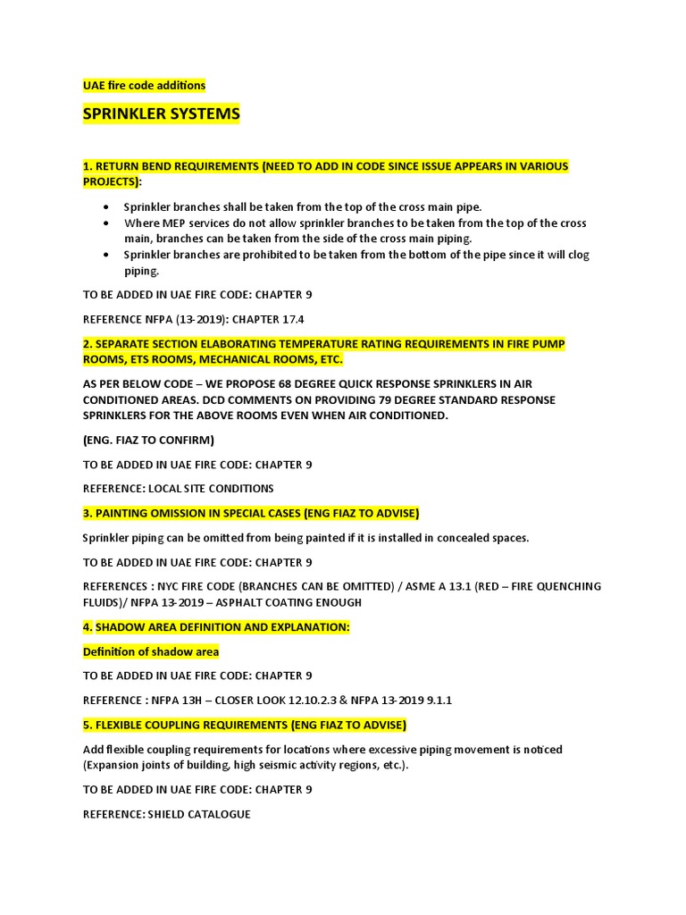 UAE FIRE CODE Compilation Words Only | PDF | Fire Sprinkler System ...