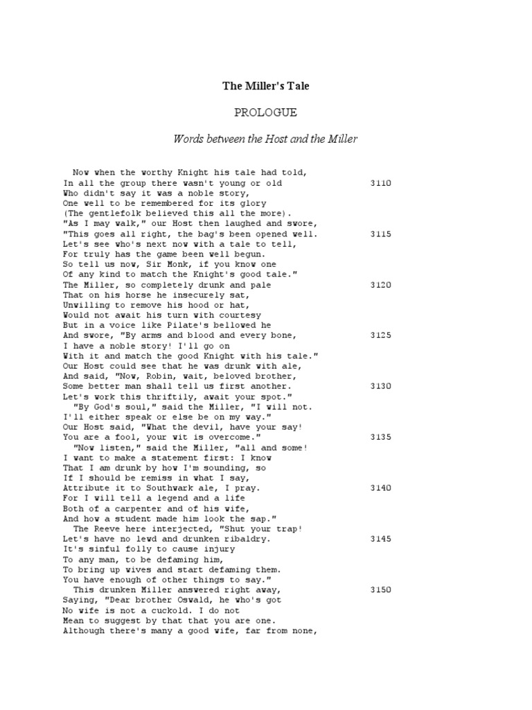 The Millers Tale | PDF