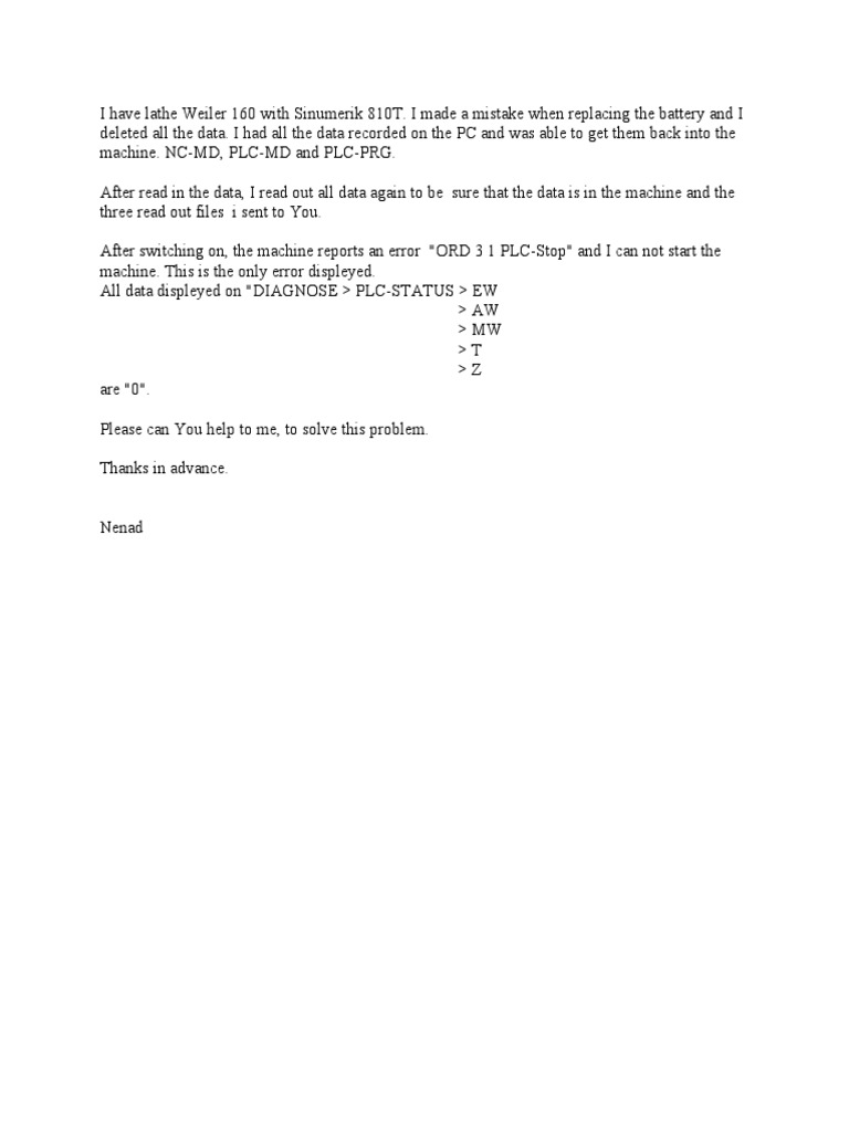 Sinumerik 810 T | PDF