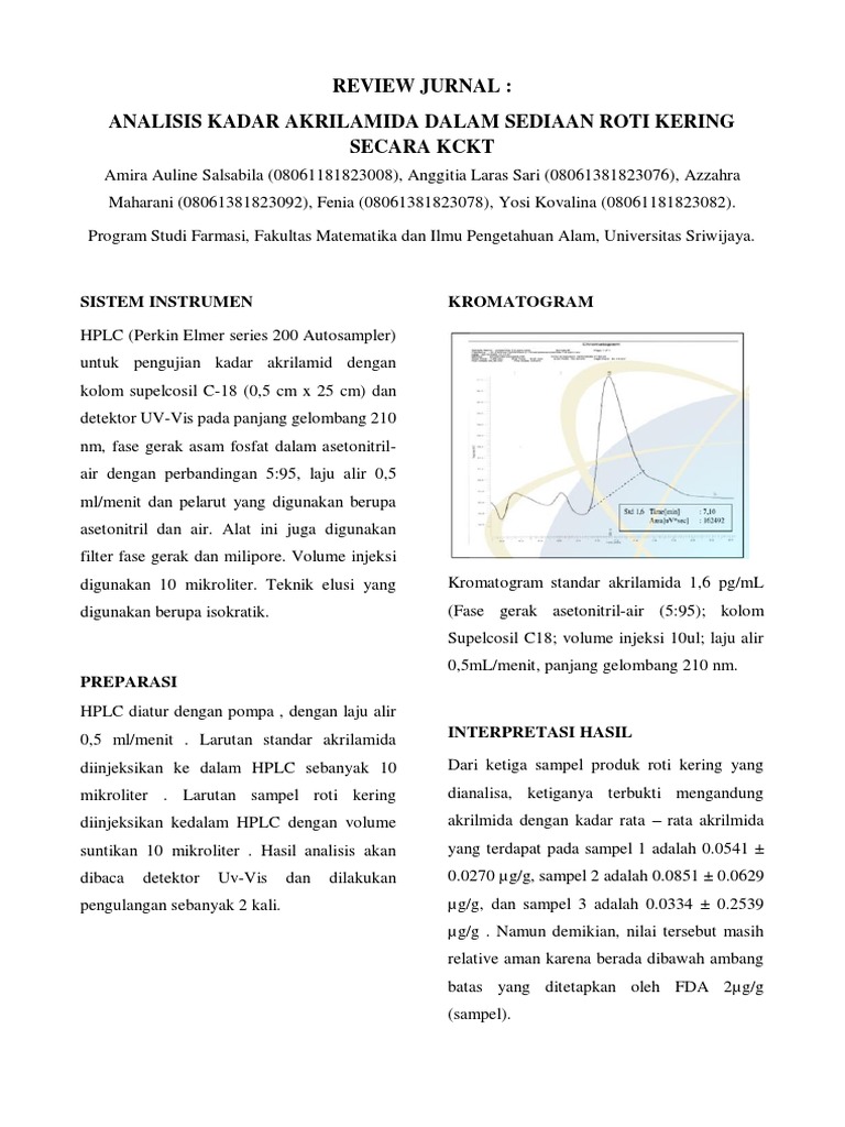 Review Jurnal HPLC | PDF