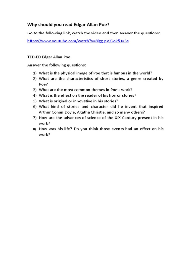 Why Should You Read Edgar Allan Poe | PDF