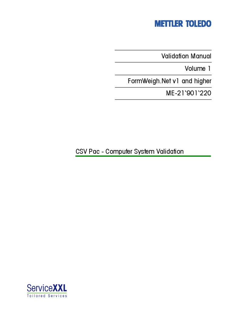 Validation Manual ME-21 901 220 | PDF | Computers