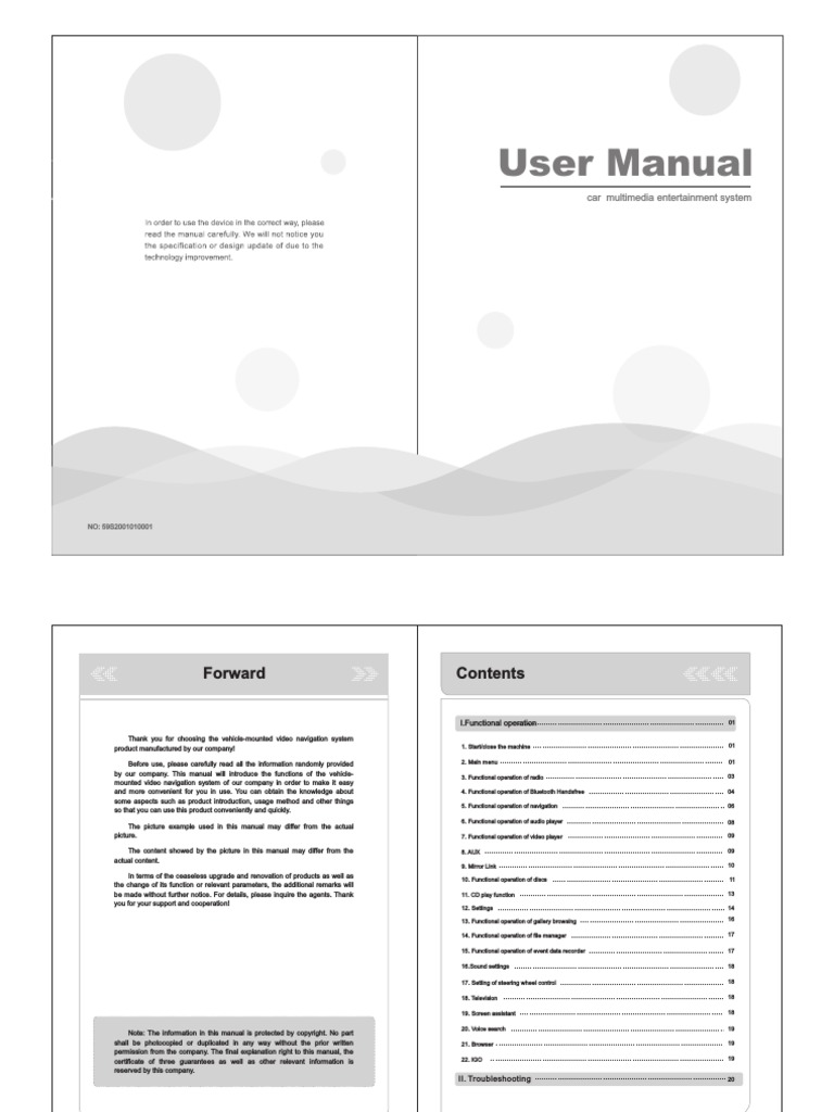 User Manual: Car Multimedia Entertainment System | PDF | Icon ...