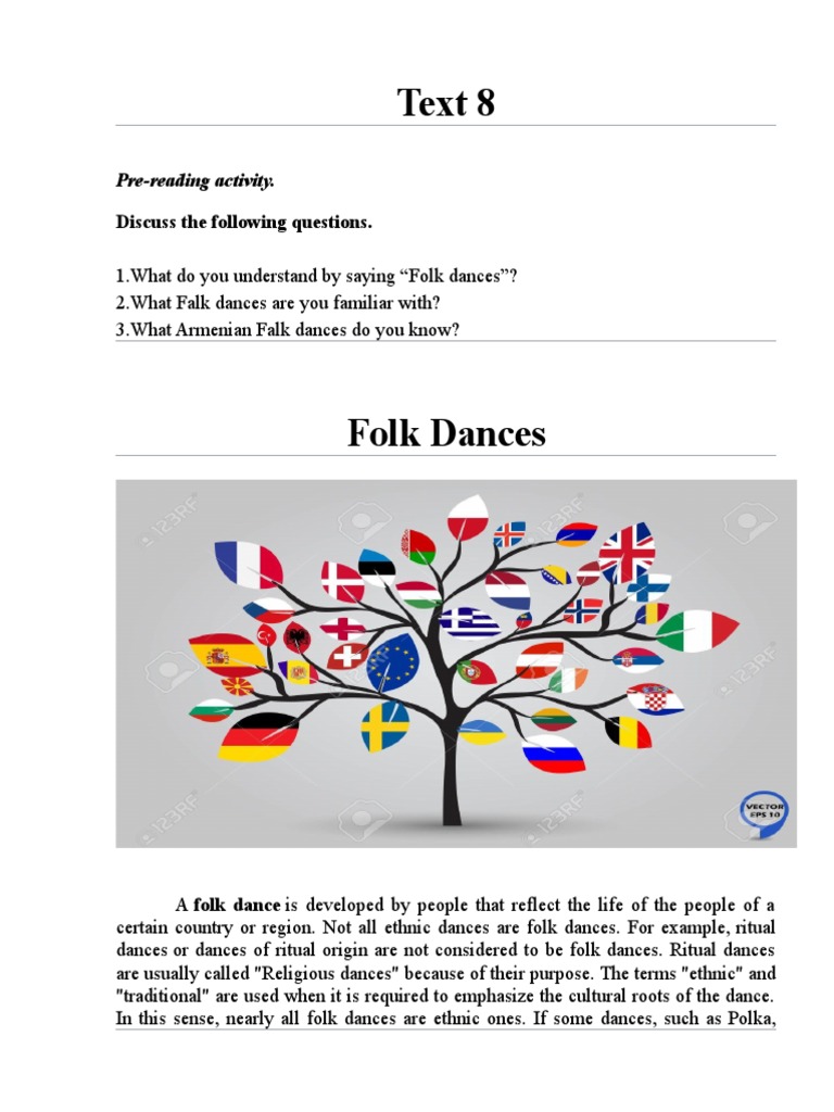 Text 8 Folk Dances | PDF | Dances | Performing Arts