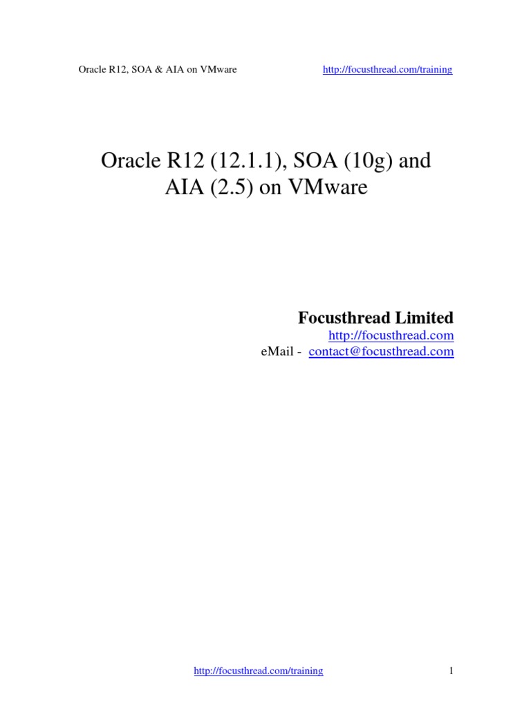 Oracle R12 & SOA on VMware Setup Guide | PDF | Oracle Database | V Mware