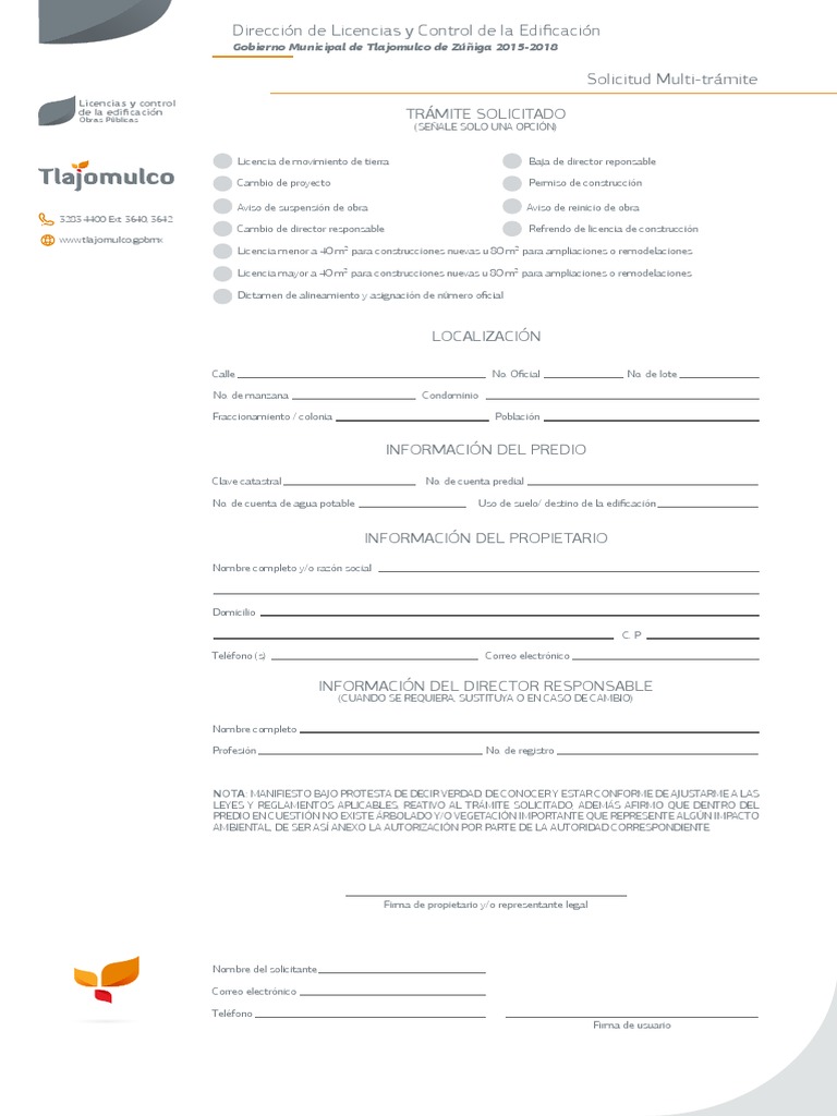 Solicitud Multi-trámite Tlajomulco | PDF | Business | Science