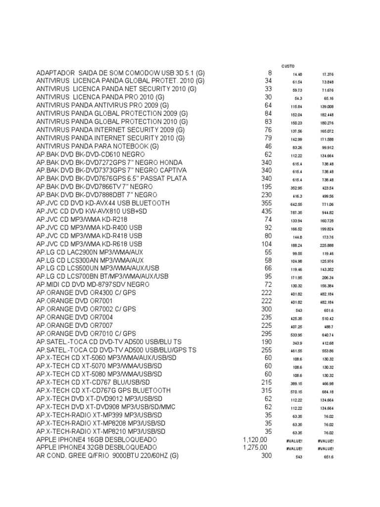 Product Price List: Electronics & Accessories | PDF | Advanced Micro ...