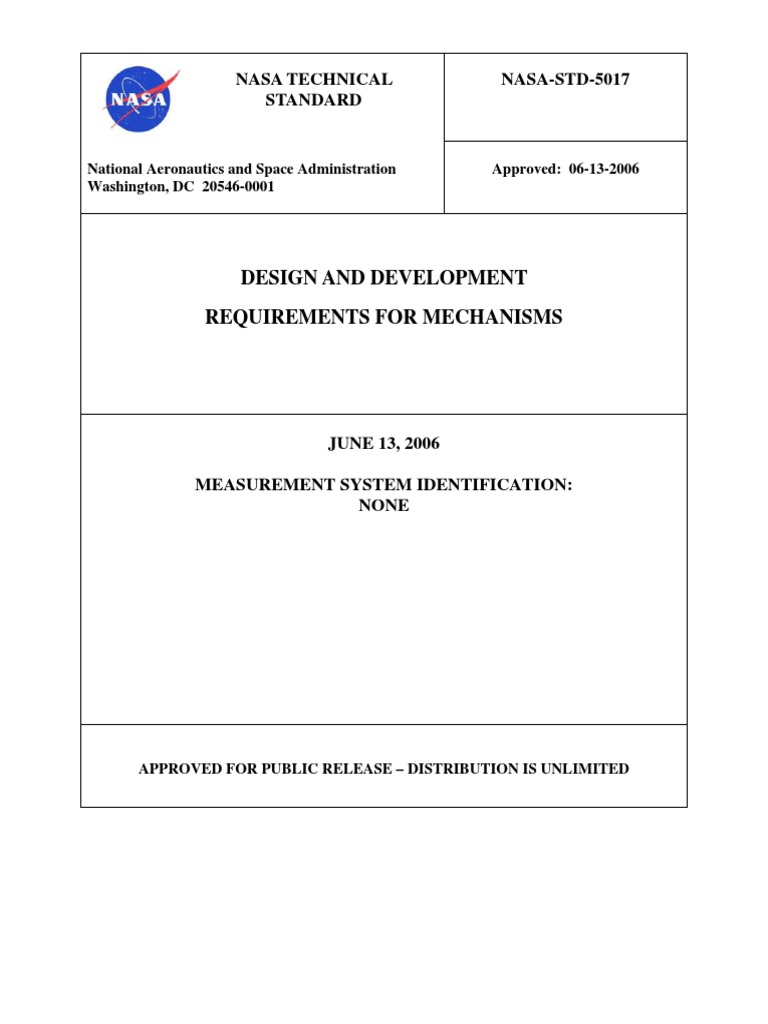 NASA Mechanism Design Guide | PDF | Strength Of Materials | Gear