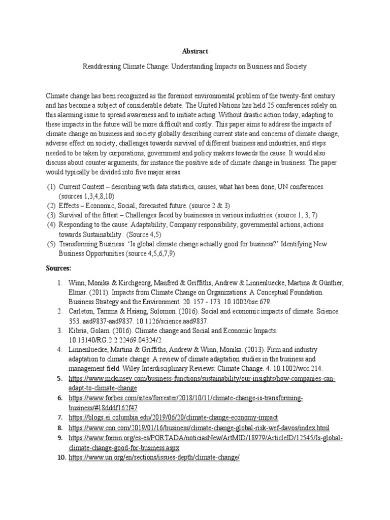 Abstract - Climate Change | Download Free PDF | Global Warming ...