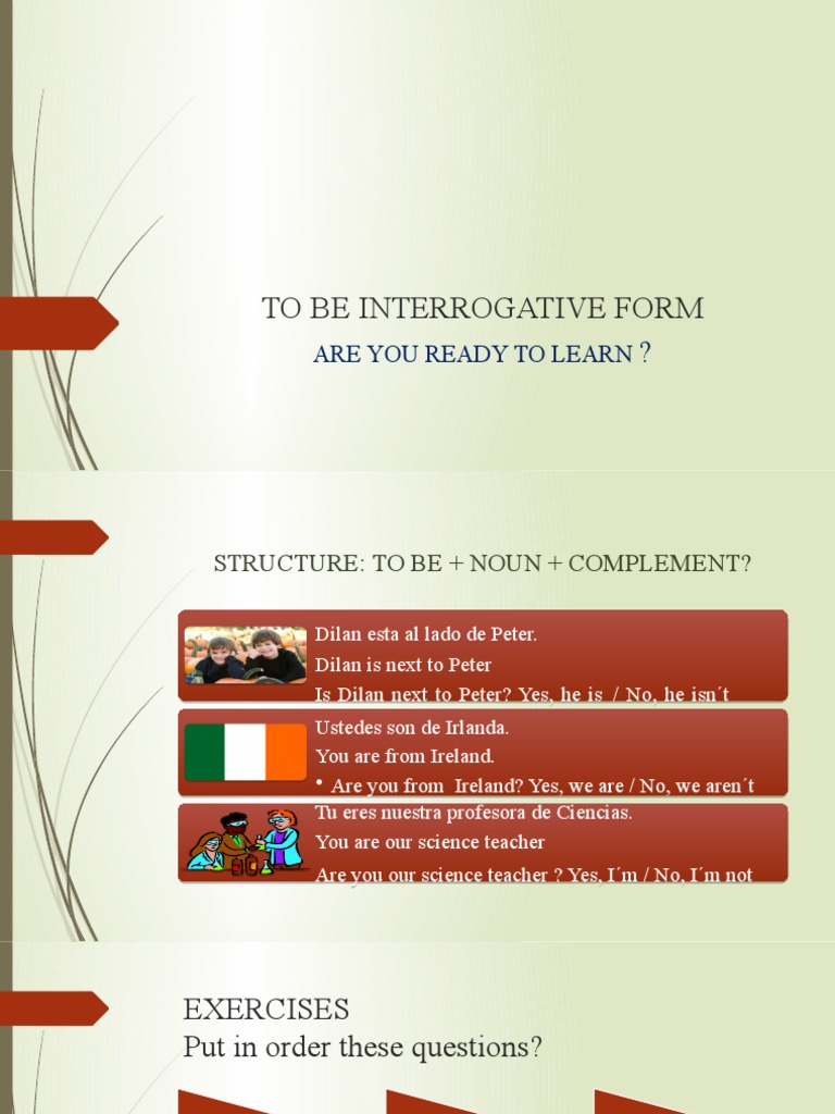 To Be Interrogative Form | PDF