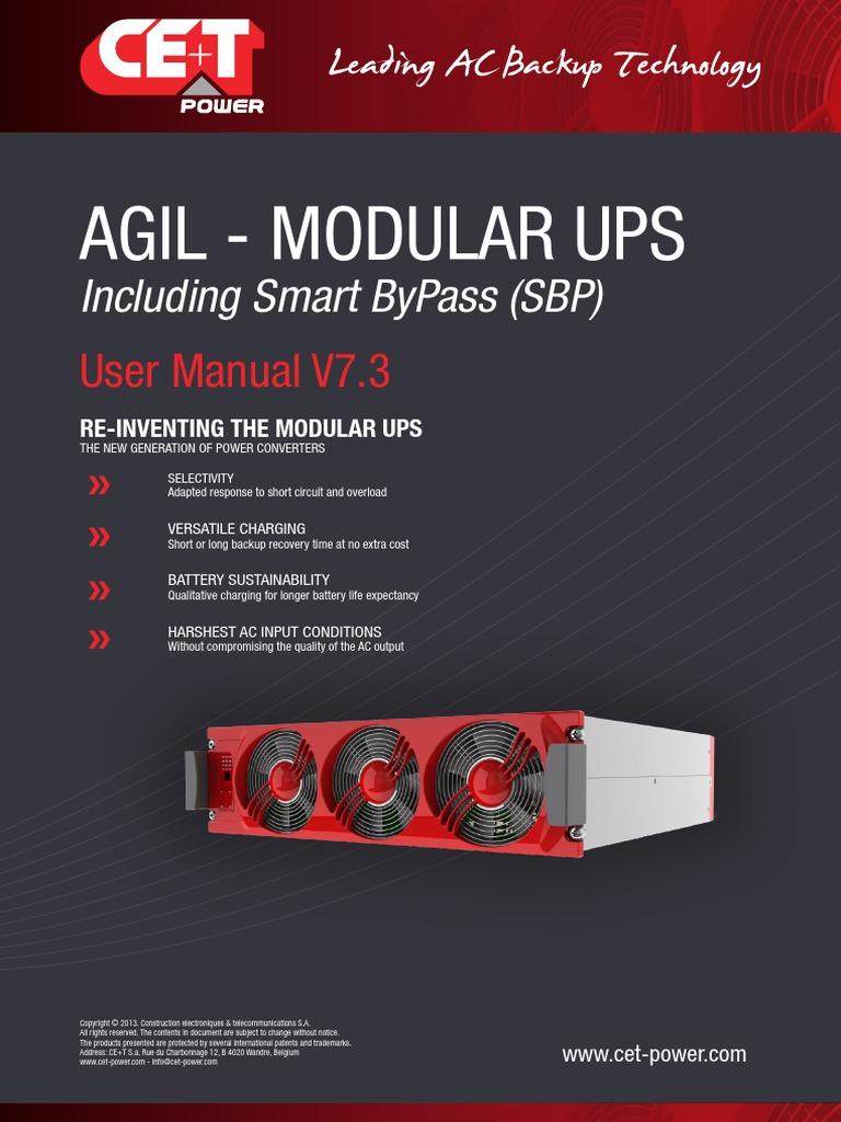 CET Power - Agil Modular UPS - User Manual - v7.4 | PDF | Alternating Current | Parameter ...