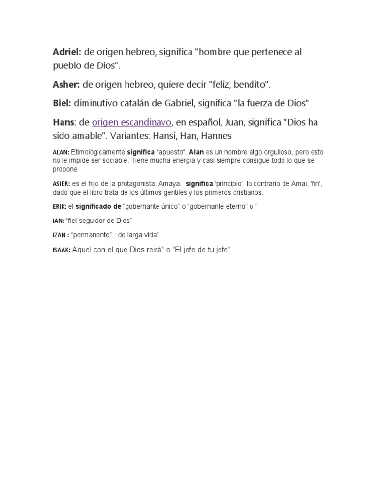 Significado del nombre Adriel | PDF
