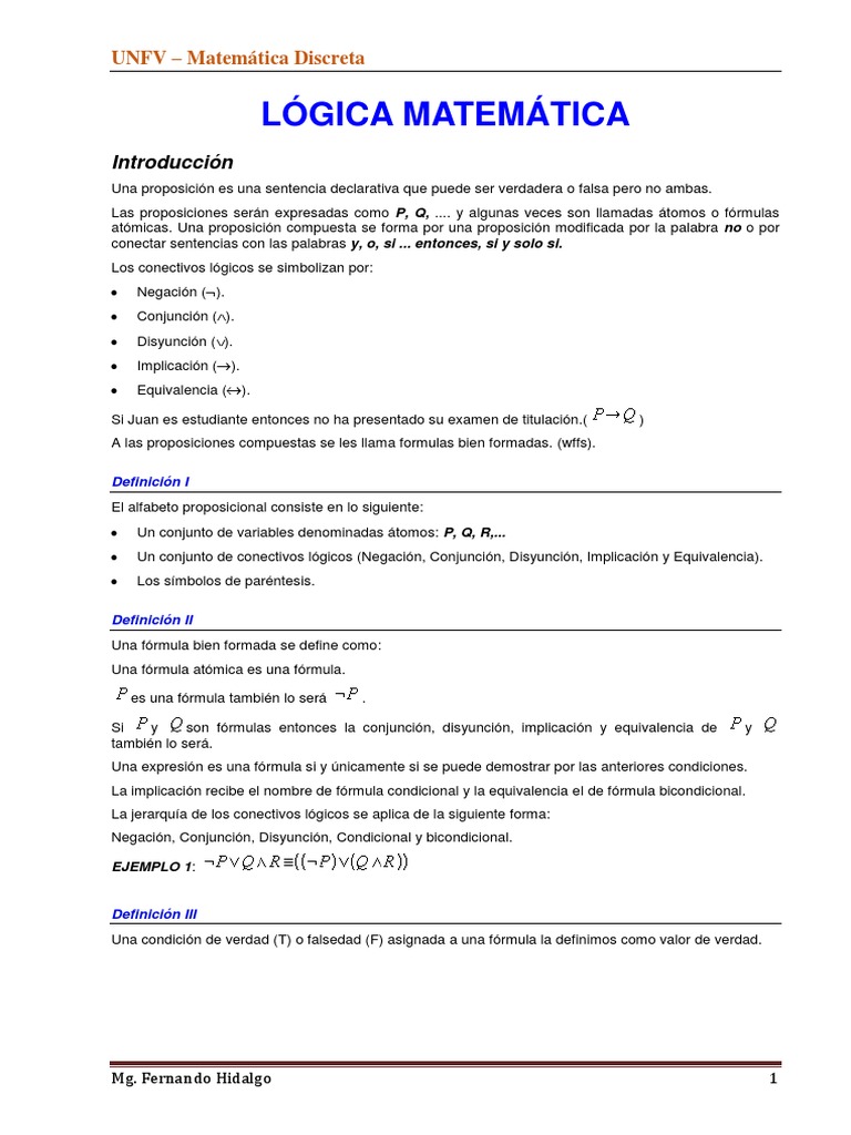 2 MD - Logica Matematica | PDF | Proposición | Sintaxis (Lógica)