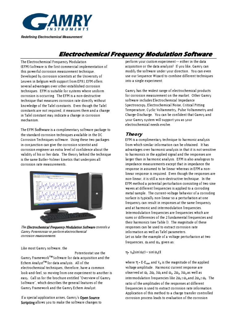 Electrochemical Frequency Modulation Software: Theory | PDF | Corrosion ...