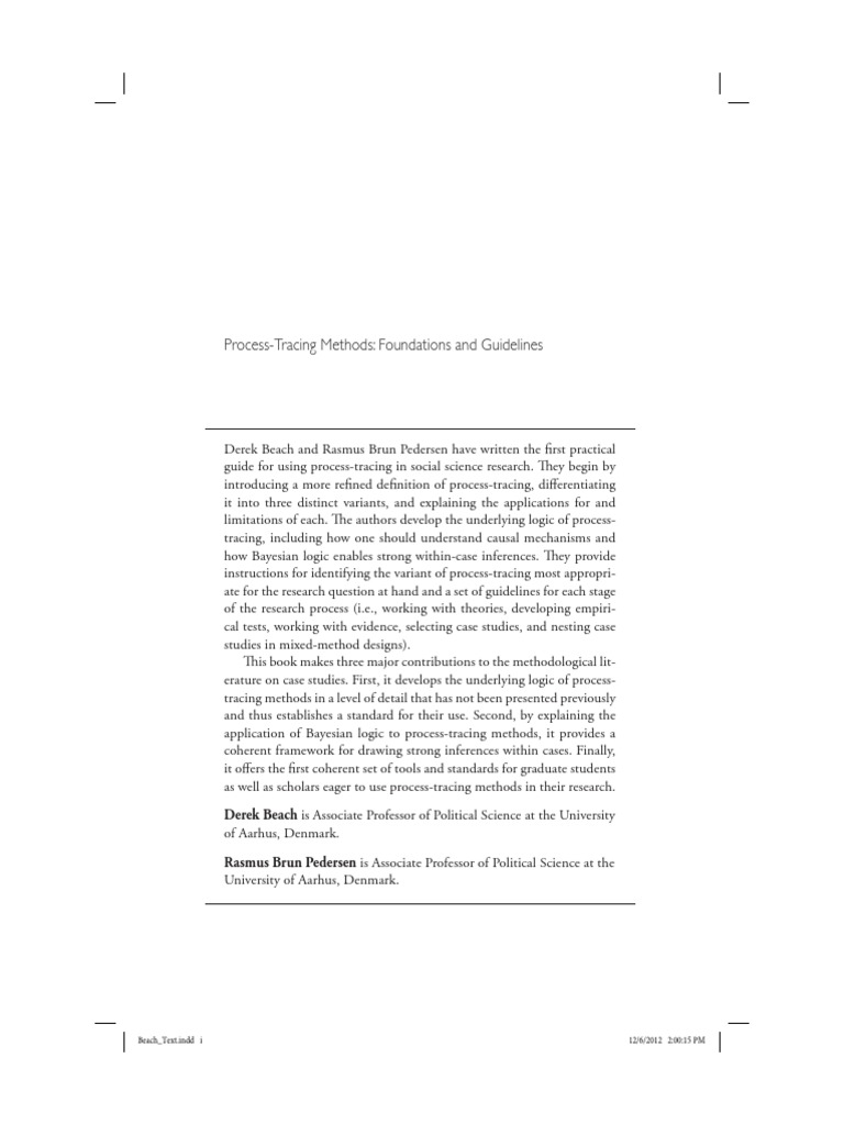 Process-Tracing Methods Foundations and PDF | PDF | Causality | Case Study