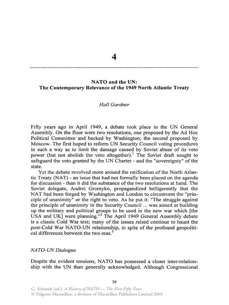 NATO and The The Contemporary Relevance of The 1949 North Atlantic ...