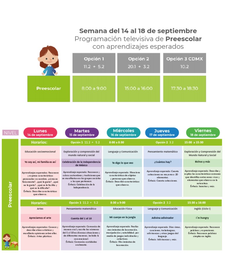 Aprende en Casa 2 Preescolar Del 14 Al 18 de Septiembre | Descargar ...