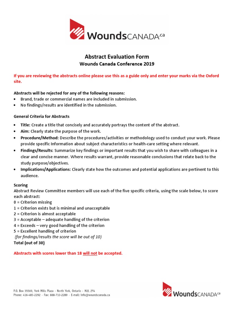 Abstract Evaluation Guide 2019 | PDF | Abstract (Summary) | Evaluation