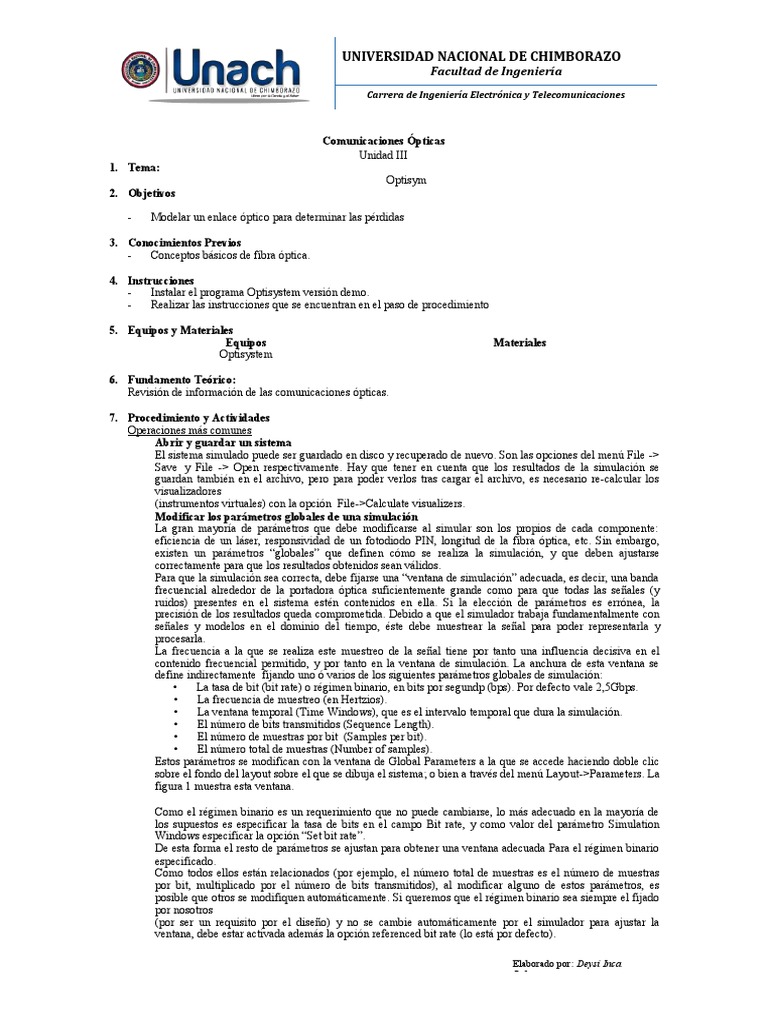 Practica - OptiSystem | PDF | Óptica | Simulación