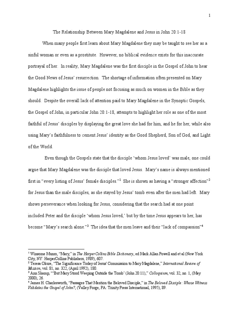 Mary Magdalene's Role in John 20:1-18 | PDF | Mary Magdalene | Disciple ...