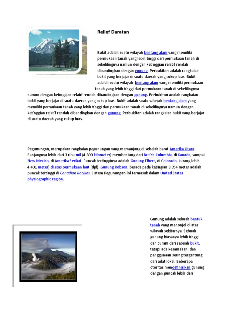 Relief Daratan: Bukit Adalah Suatu Wilayah | PDF