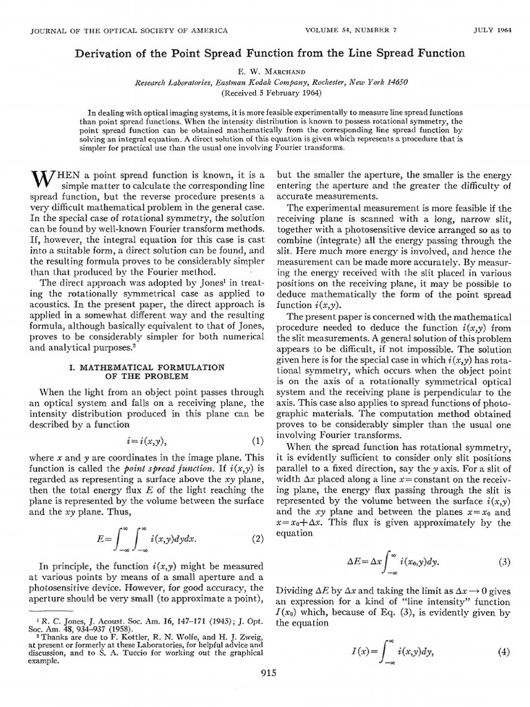 1964 - Marchand - Derivation of The Point Spread Function From The Line ...