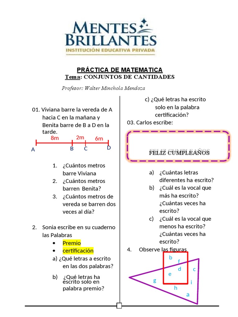 Práctica de Matematica - Quinto Grado de Primaria | PDF