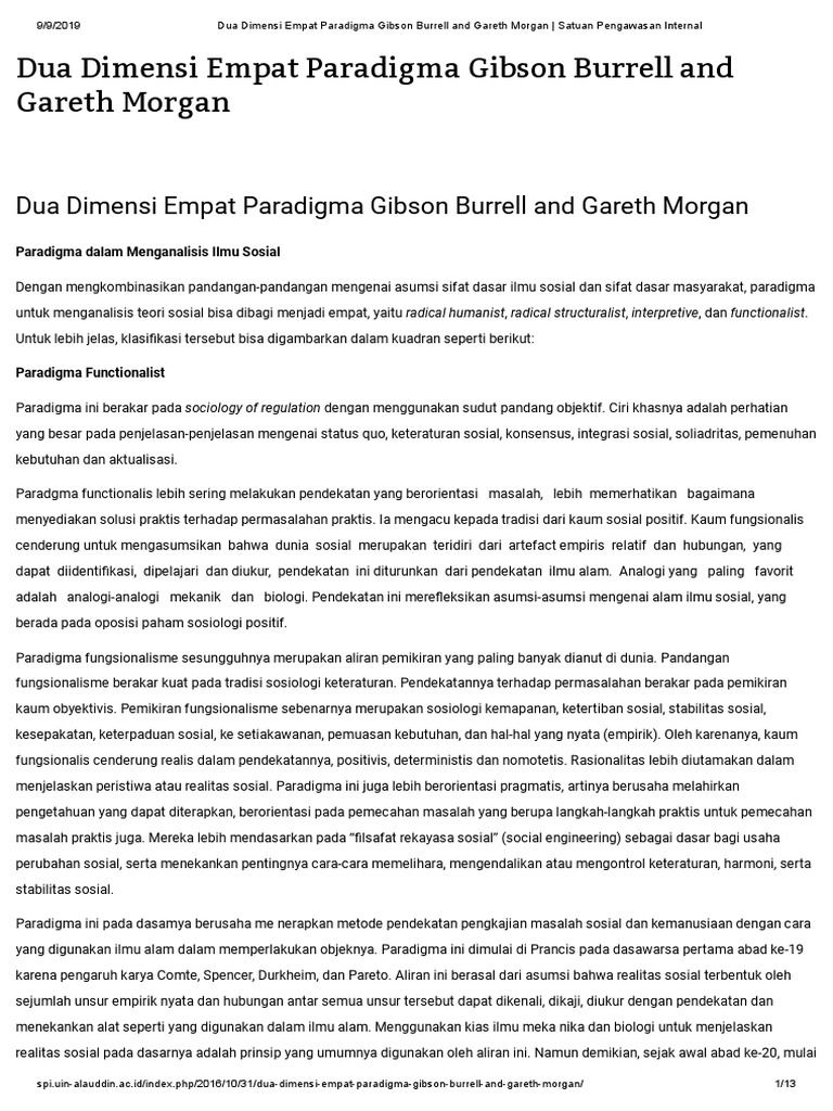 Paradigma by Burrell Morgan PDF | PDF