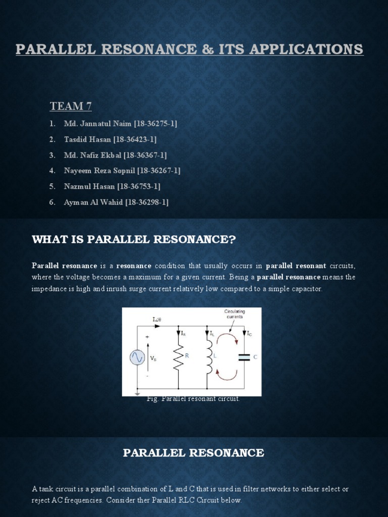Parallel Resonance and Its Applications | PDF | Electronic Filter ...