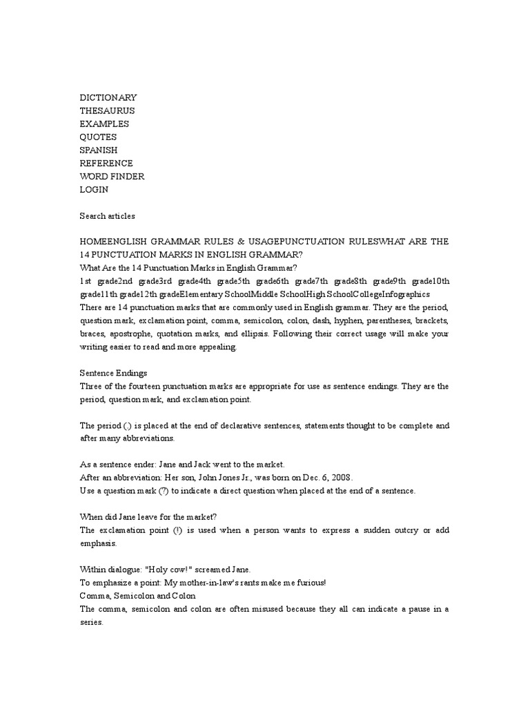 Punctuation Marks, Comma, Colon.. | PDF | Bracket | Ellipsis