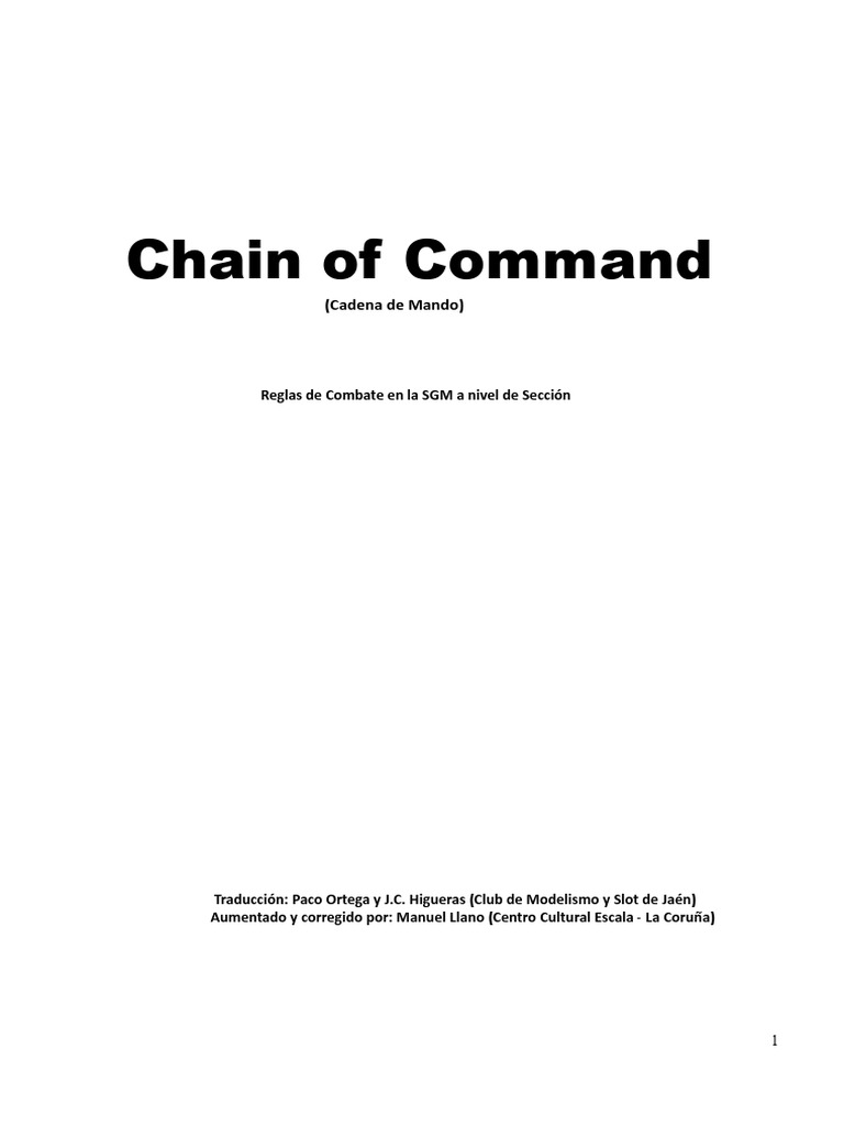 A Chain of Command (Esp. Full) PDF | PDF | Infantería | Guerras y ...
