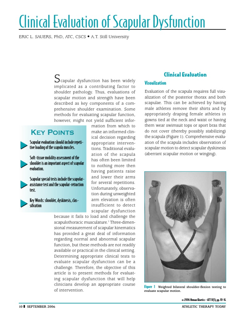 Clinical Evalution of Scapular Dysfunction | PDF | Shoulder ...