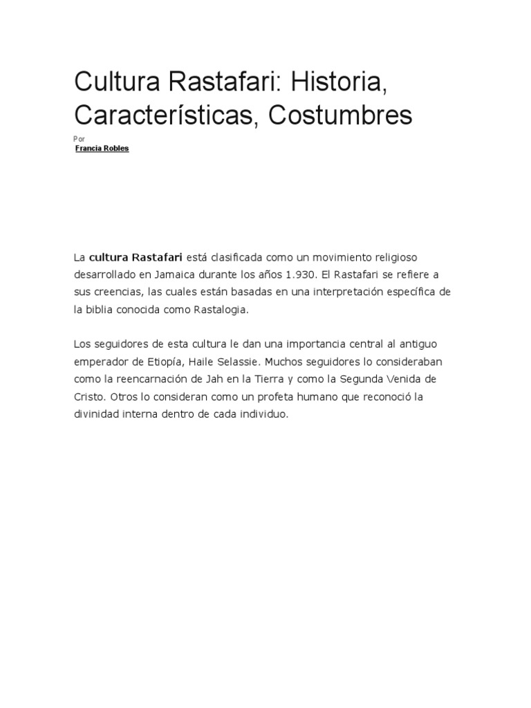Cultura Rastafari | PDF | Religión y creencia | Biblia