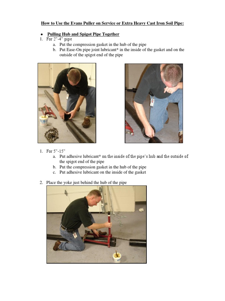 Hub and Spigot Installation Procedures | PDF | Pipe (Fluid Conveyance ...