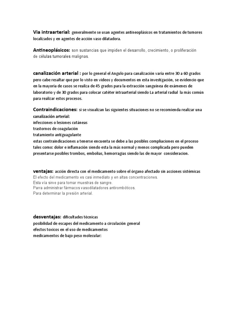Via Intraarterial | PDF | Trombo | Coagulación