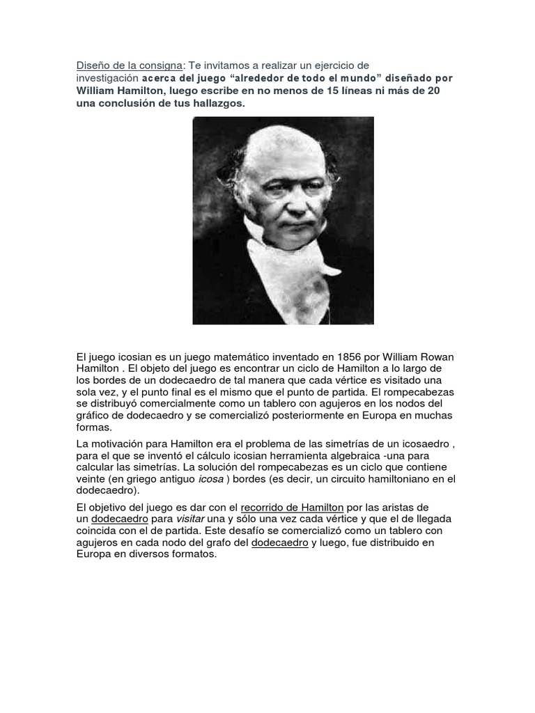 William Hamilton | PDF | Teoría de grafos | Matemáticas discretas