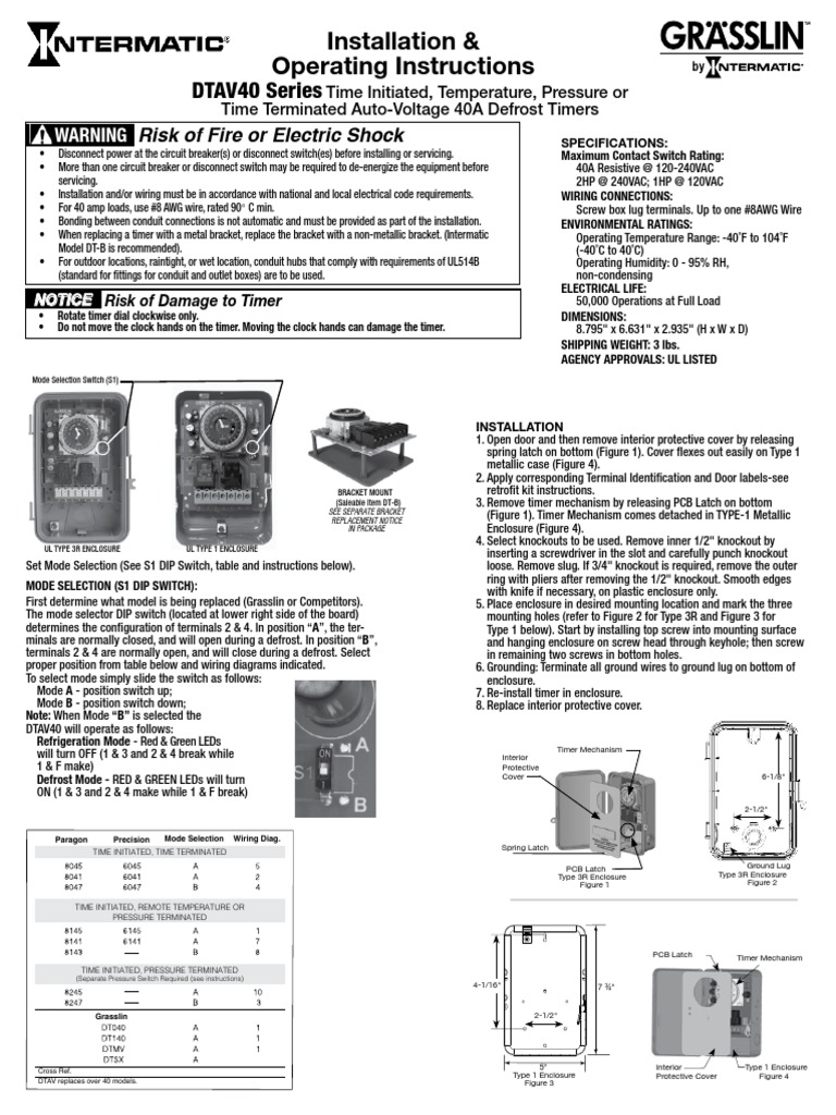 DTAV40Series Instructions PDF | PDF | Thermostat | Switch