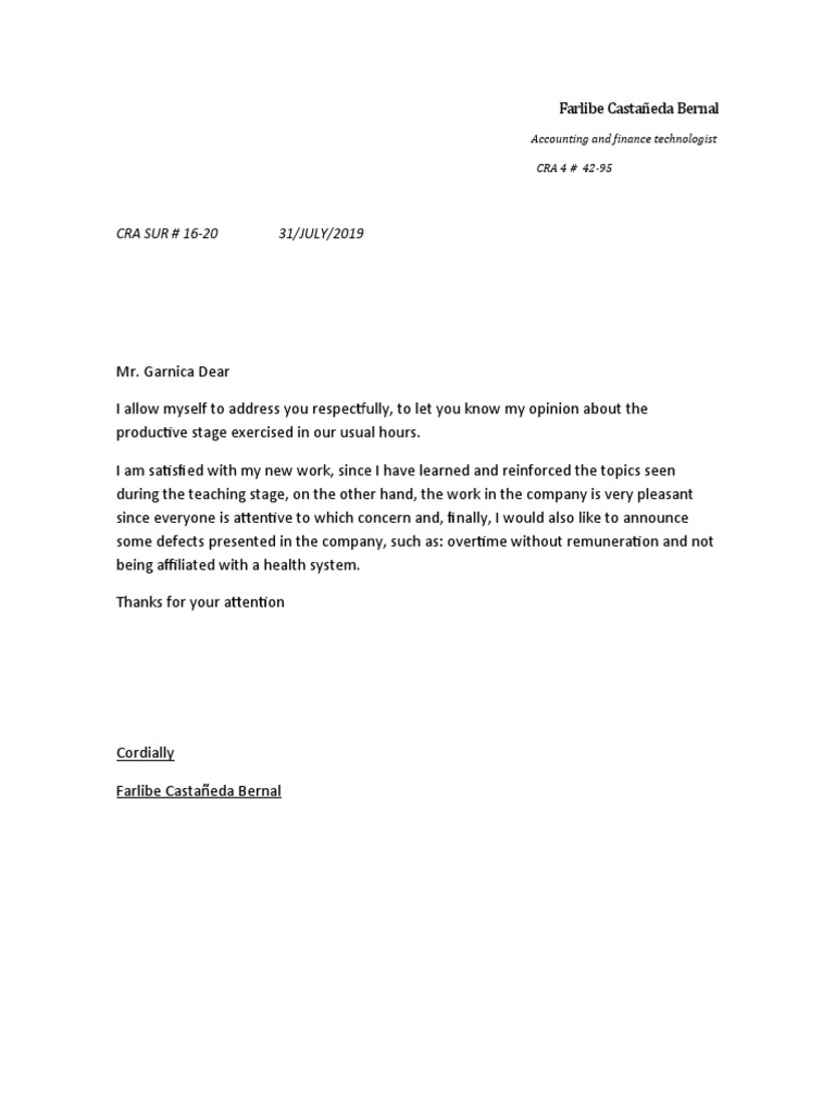 Carta Formal | PDF