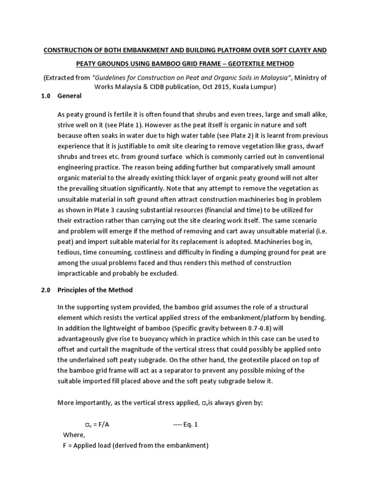 Construction of embankments and platforms over soft soils | PDF | Peat ...