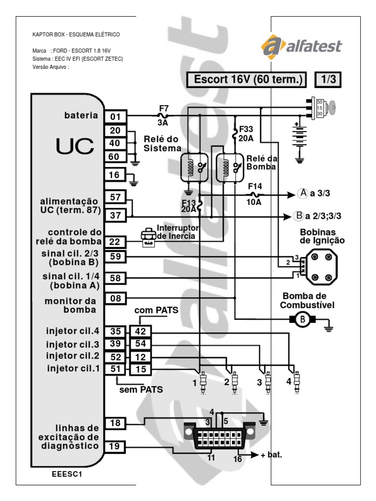 Pinout Ford Escort | PDF | Empresa de Motores Ford | Veículos
