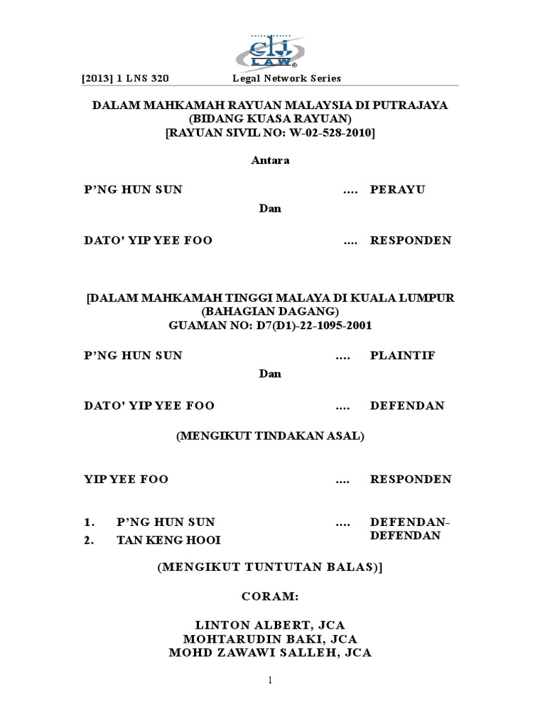 PNG Hun Sun V Dato Yip Yee | PDF | Standard Of Review | Question Of Law