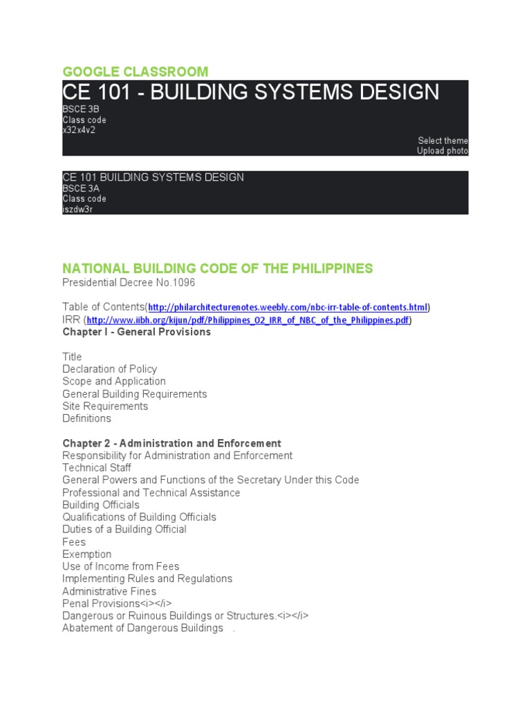 National Building Code of the Philippines | PDF | Building Code ...