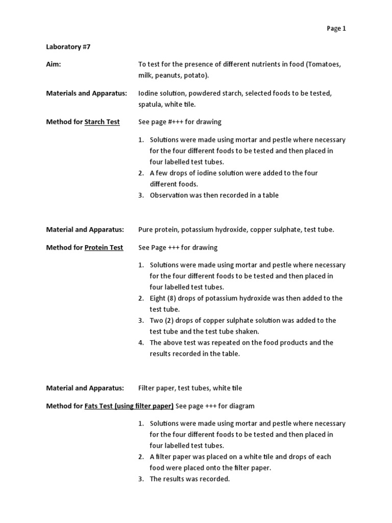 Nutrient Testing Methods in Foods | PDF | Chemical Elements | Materials