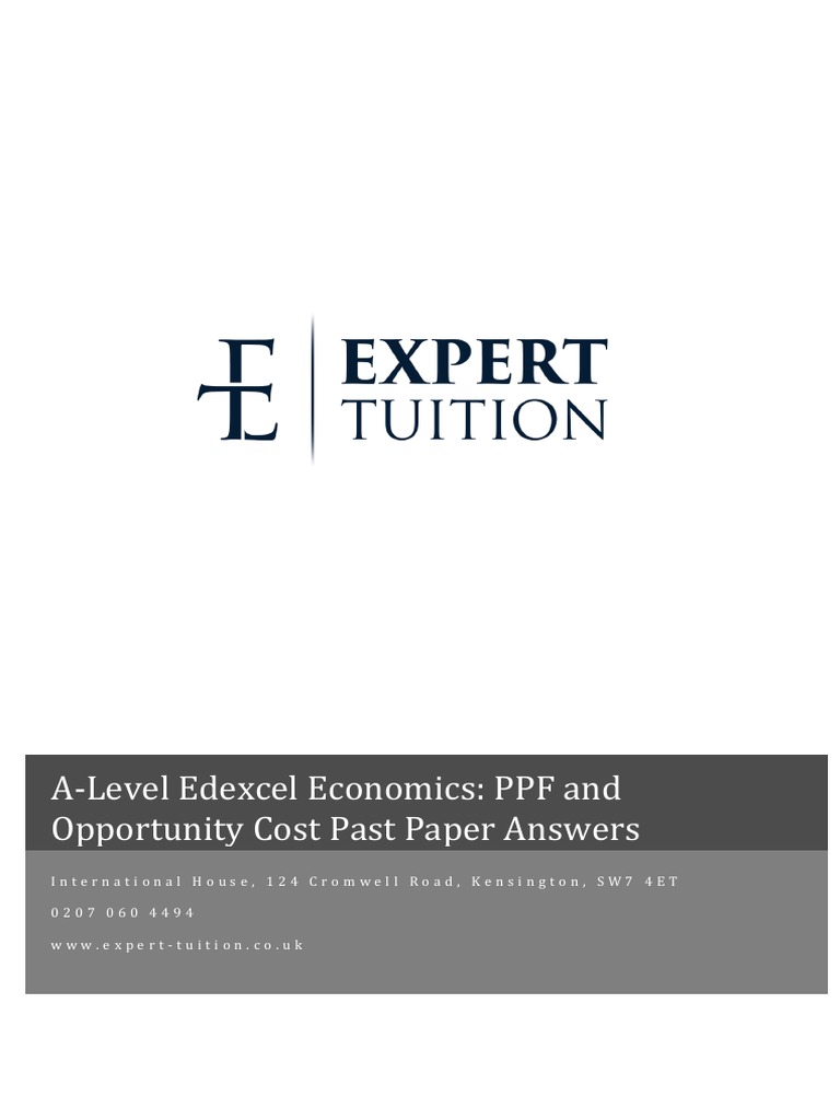 A-Level Edexcel Economics: PPF and Opportunity Cost Past Paper Answers ...